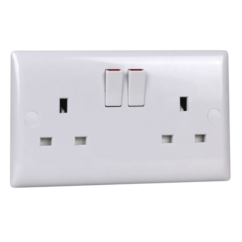 Polar White 2 Gang 13A Switched Socket (Single Pole) – The Switch Store